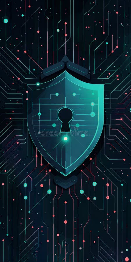 Simplified Digital Protection Graphic. Stock Illustration ...