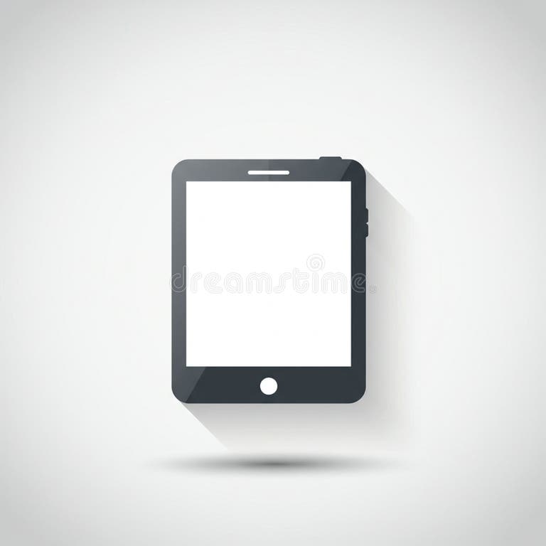 Simplified Digital Tablet Icon with a Rectangular Shape. Features a ...