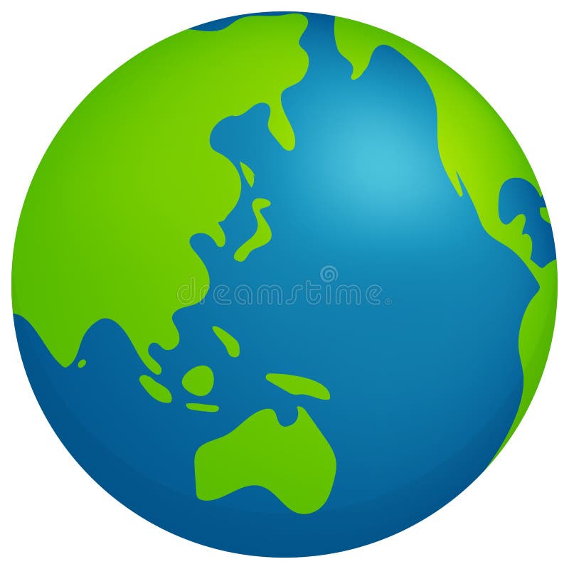 Simplified Earth Globe Vector Illustration Stock Vector - Illustration ...