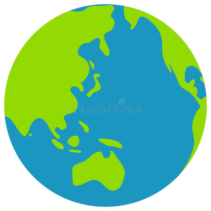 Simplified Earth Globe Vector Illustration Stock Vector - Illustration ...