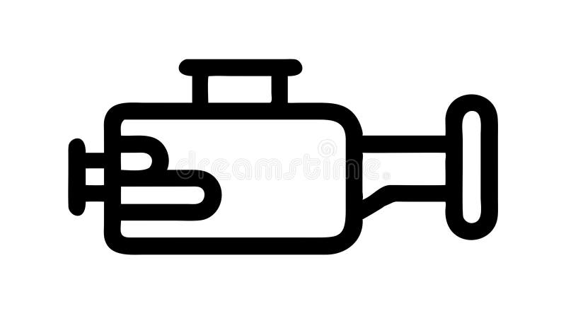 Simplified Engine Motor Block Icon for Automotive Power, Vector Design ...