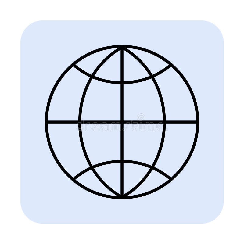 Simplified Globe Symbol Representing Global Connectivity and ...