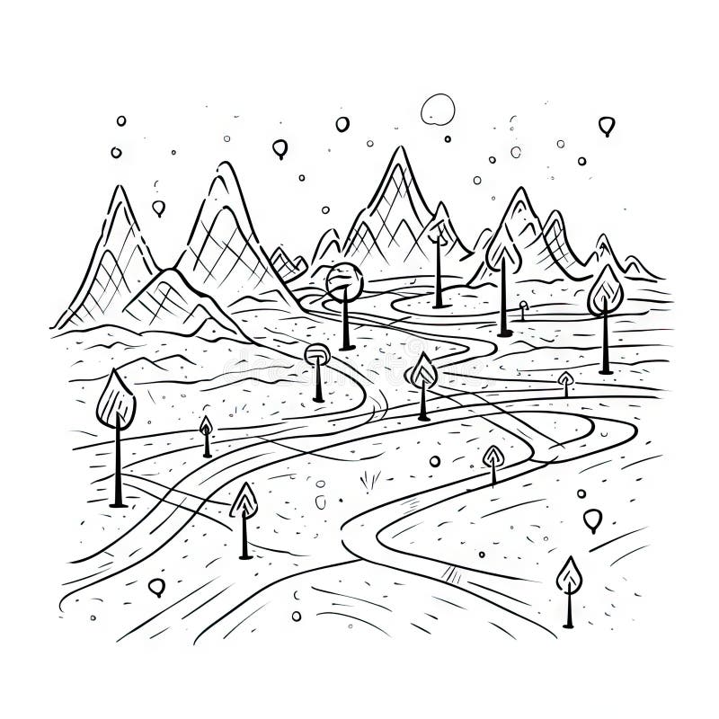 Simplified GPS Navigation Route with Location Markers. Stock ...