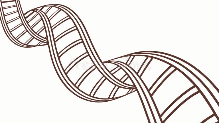 A Simplified Illustration of a DNA Double Helix Strand on a Light ...