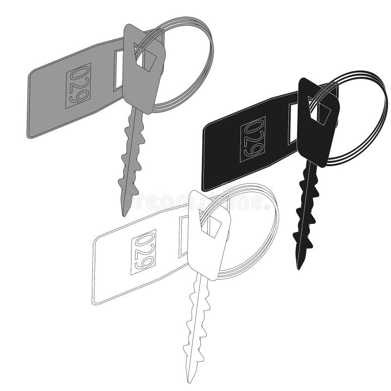 Simplified Image of a Bunch of Door Keys with Keyring and Digital ...