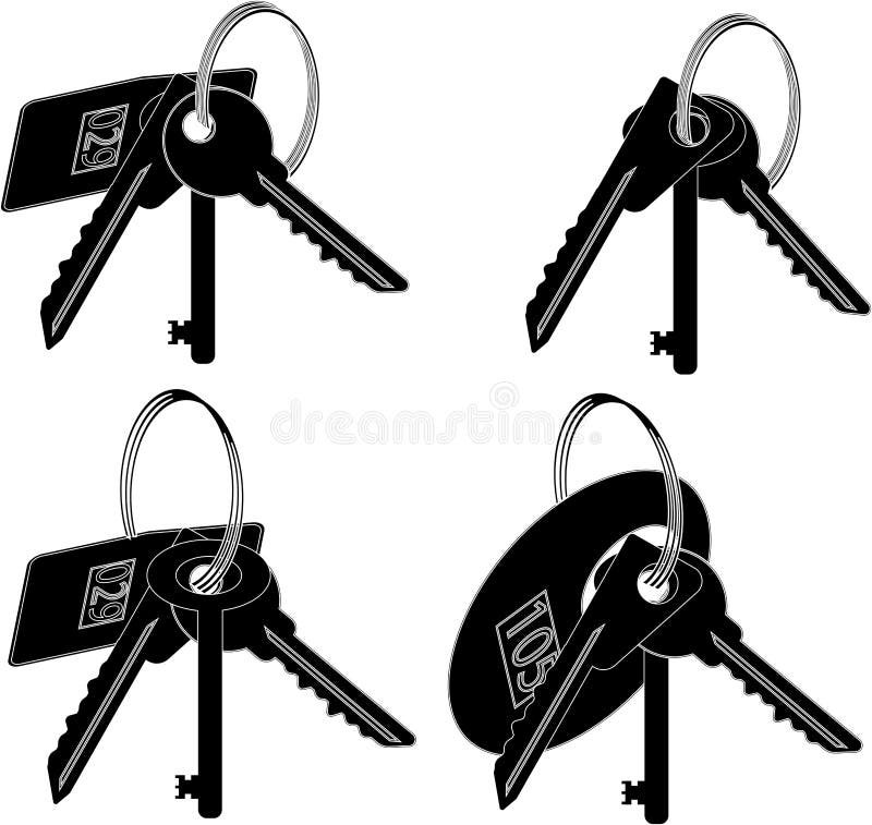 Simplified Image of a Bunch of Door Keys with Keyring and Digital ...