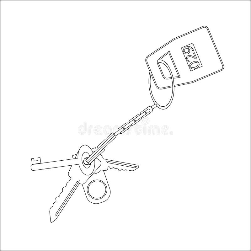 Simplified Image of a Bunch of Door Keys with Keyring and Digital ...