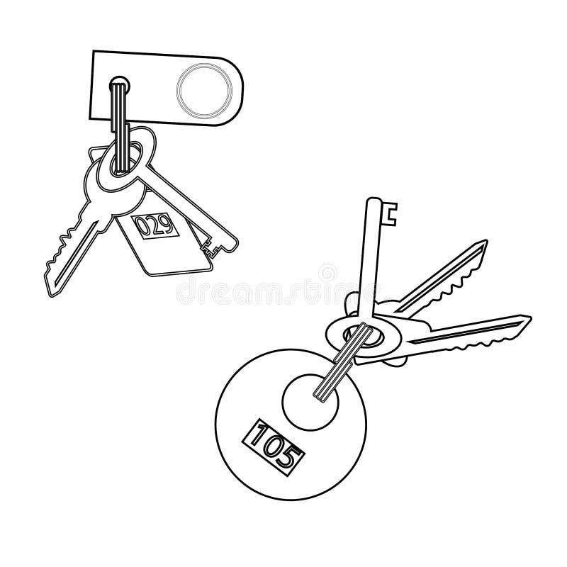 Simplified Image of a Bunch of Door Keys with Keyring and Digital ...