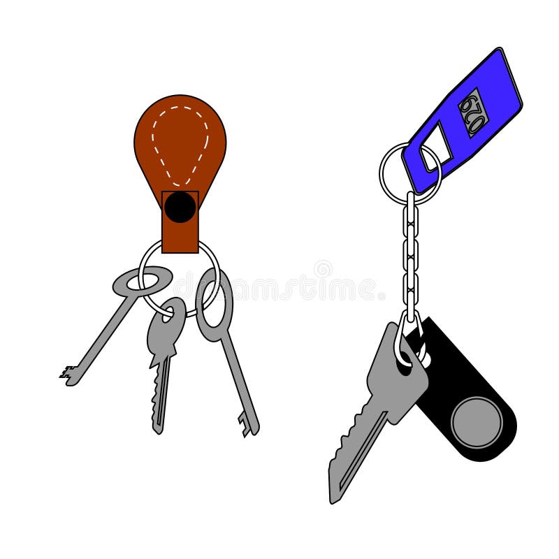 Simplified Image of a Bunch of Door Keys with Keyring and Digital ...