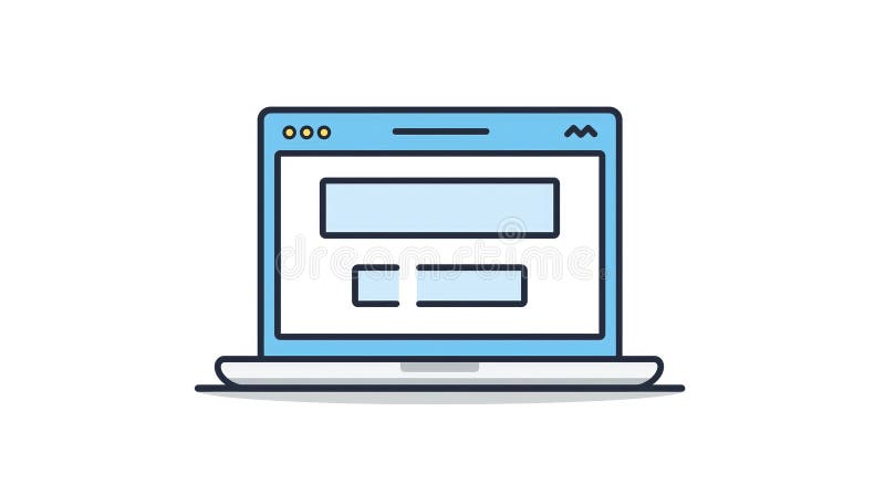 Simplified Laptop Interface Illustration Stock Illustration ...
