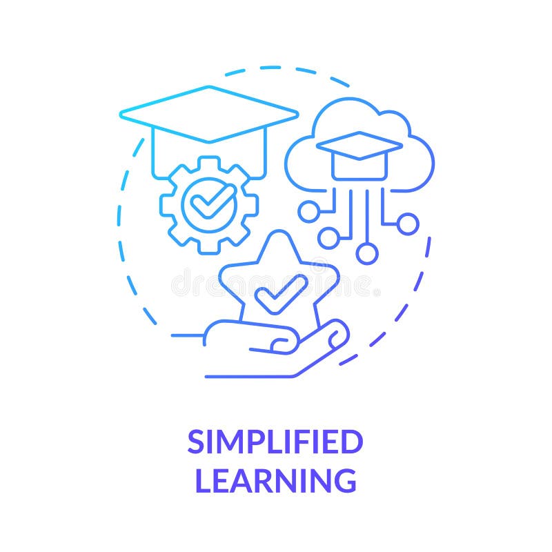 Simplified Learning Blue Gradient Concept Icon Stock Vector ...