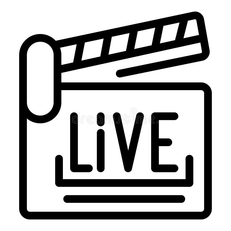 Simplified Line Art of a Clapperboard with the Word Live, Symbolizing ...