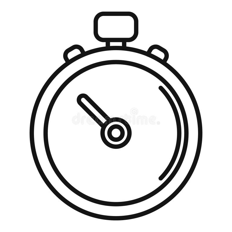 Simplified Line Art Stopwatch Icon Stock Vector - Illustration of ...