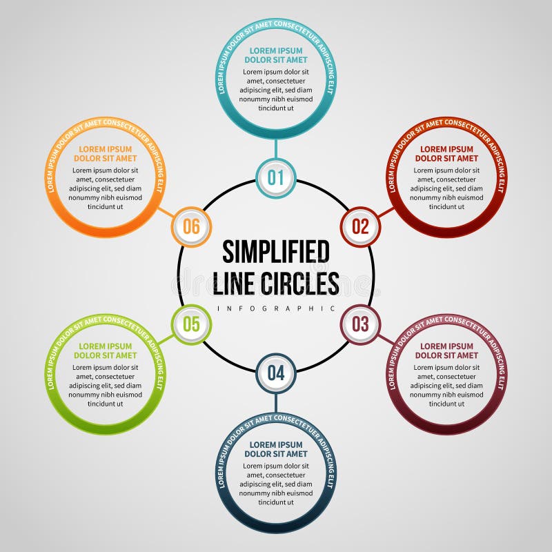 Simplified Line Circles Infographic Stock Vector - Illustration of ...