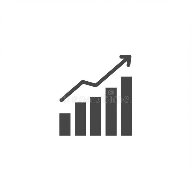 A Simplified Line Graph Icon Depicts Four Vertically Aligned Bars of ...