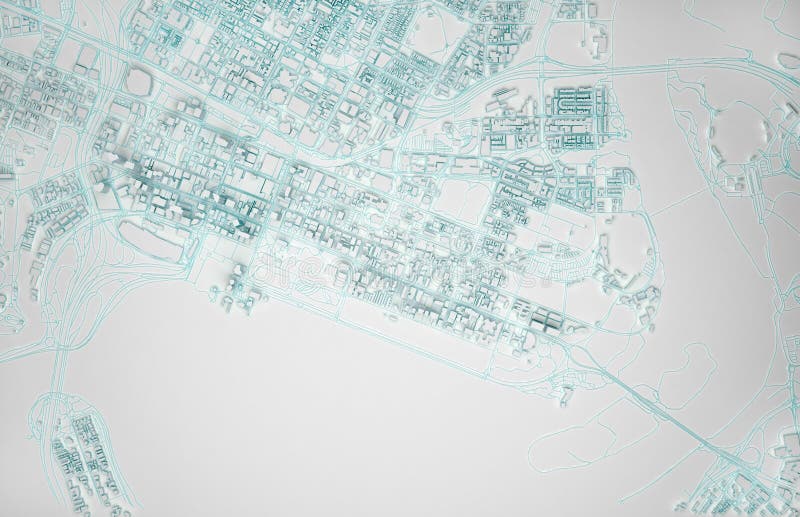 Simplified Map of the City of Perth Aerial View Stock Illustration ...