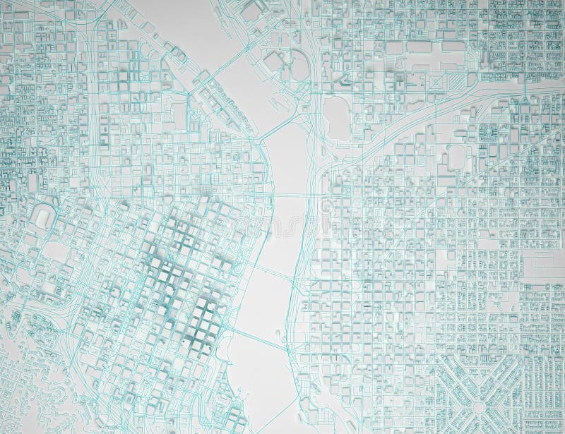 Simplified Map of the City of Montreal Aerial View Stock Illustration ...