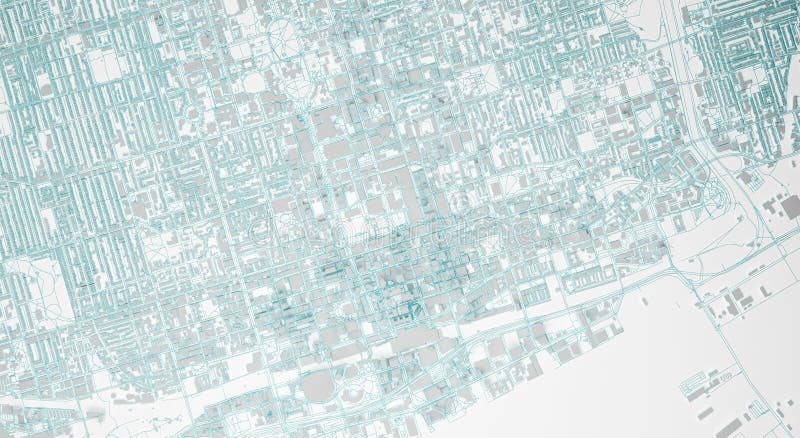 Simplified Map of the City of Toronto Aerial View Stock Illustration ...