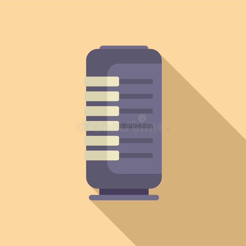 Modern Flat Design Microphone Icon on Beige Background Stock Vector ...