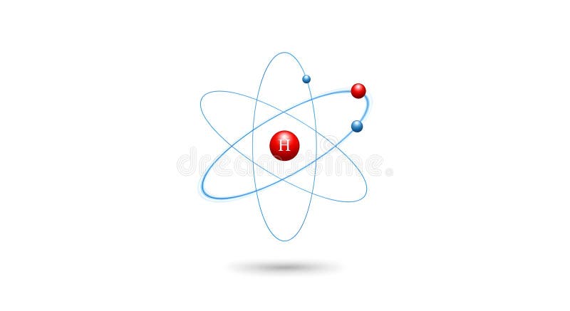 Simplified Model of a Hydrogen Atom Featuring a Central Red Nucleus ...
