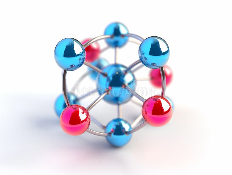 Abstract Molecular Structure on White Background Stock Photo - Image of ...