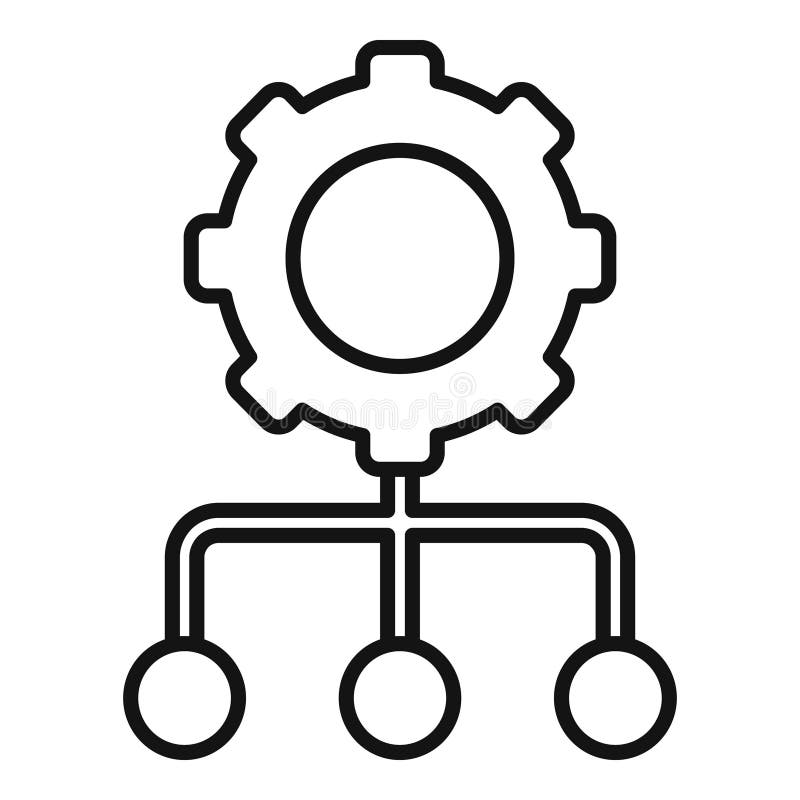Black and White Gear Network Icon Stock Vector - Illustration of symbol ...