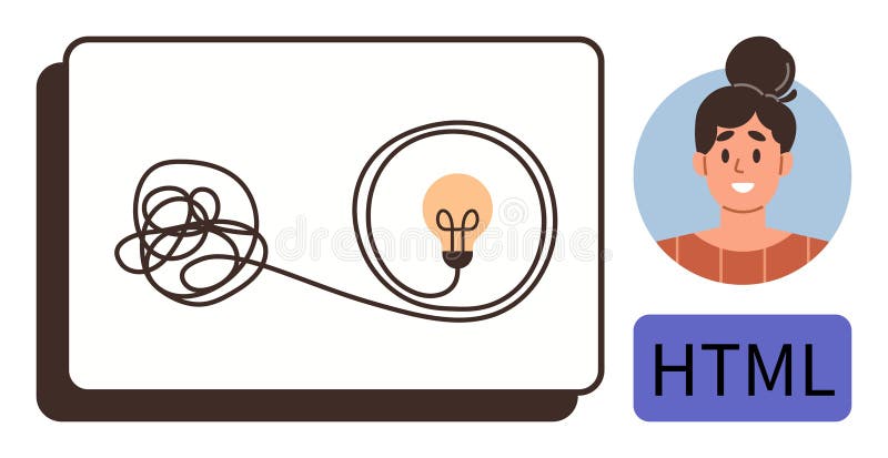 Simplified Problem-Solving Process with Light Bulb and Person in Coding ...