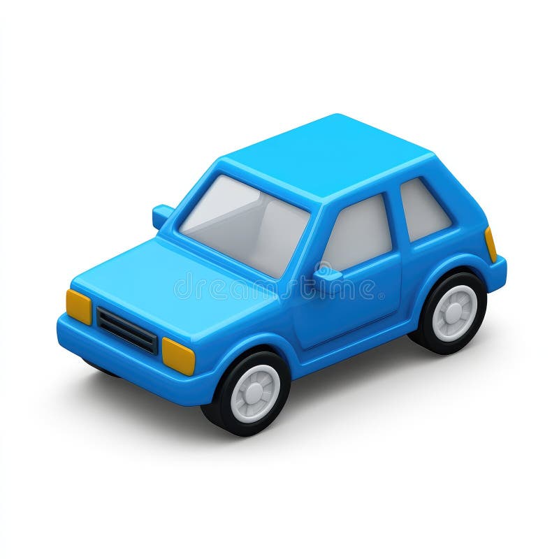 Adorable Blue Cartoon Car, 3D Render Illustration Stock Illustration ...
