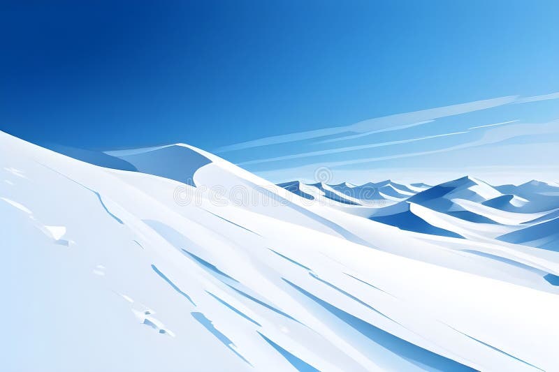 Simplified Representation of Ski Tracks on a Pristine Snowy Slope Stock ...