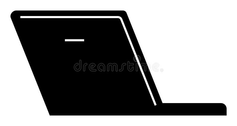 Simplified Side View of a Laptop Computer for Technology and Business ...