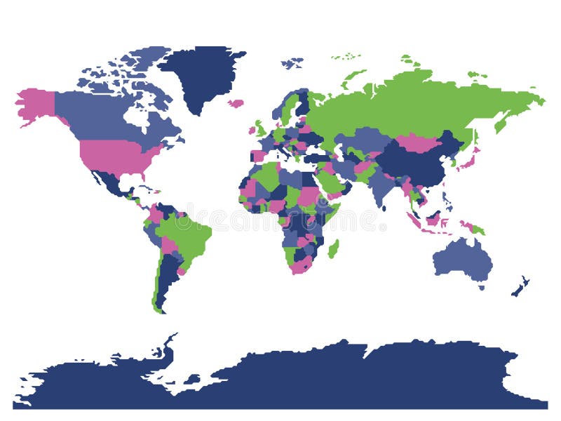 Simplified Smooth Border World Map Stock Vector - Illustration of earth ...