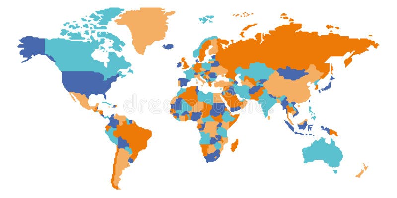 Simplified Smooth Border World Map Stock Vector - Illustration of ...