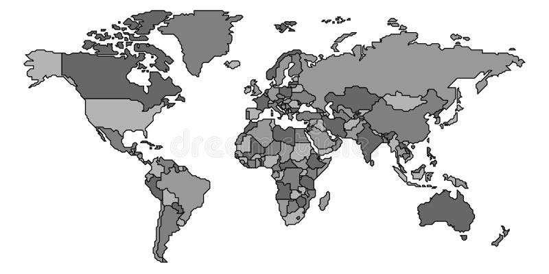 Simplified Smooth Border World Map Stock Vector - Illustration of ...