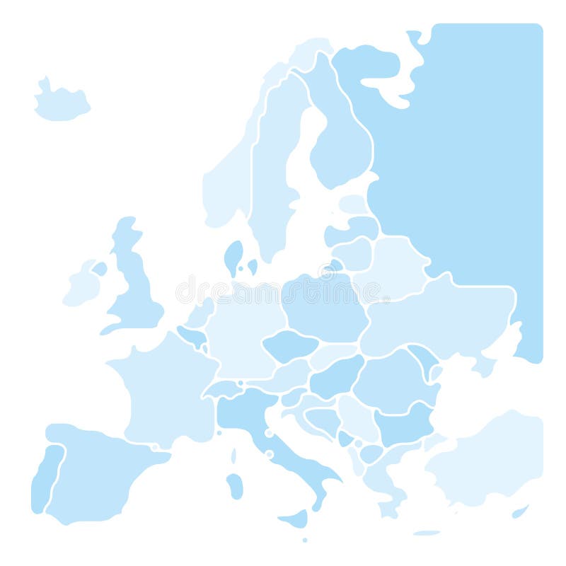 Simplified Smooth Map of Europe Stock Vector - Illustration of europe ...