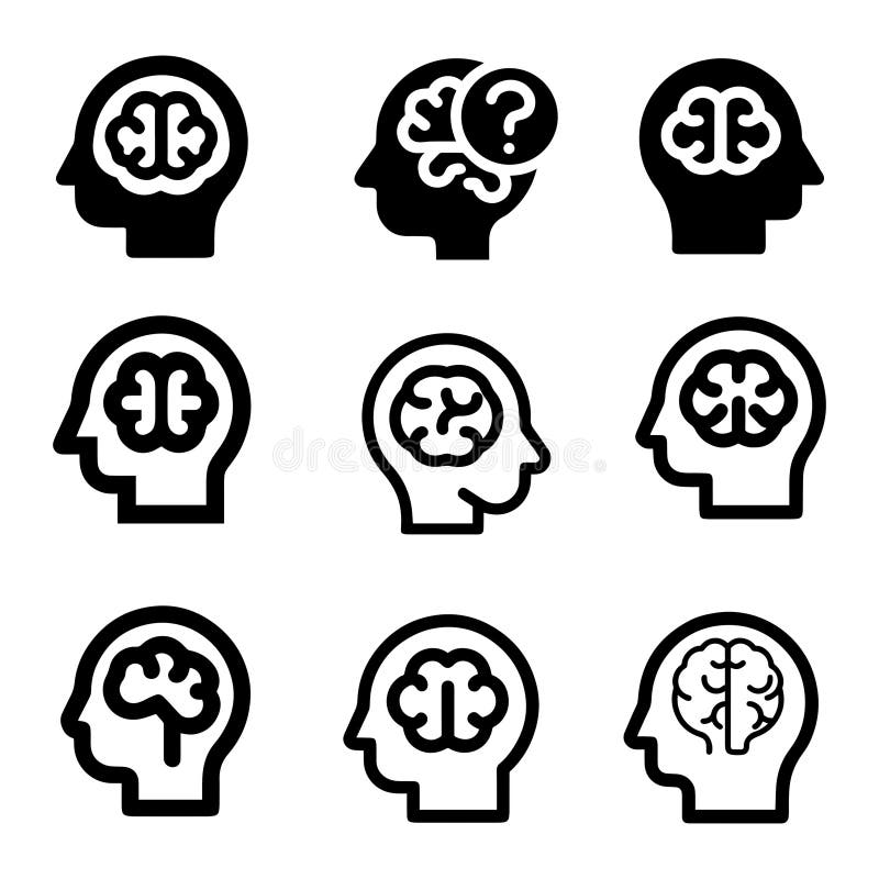 Brain Symbol, Black Icon, Vector Illustration Stock Illustration ...