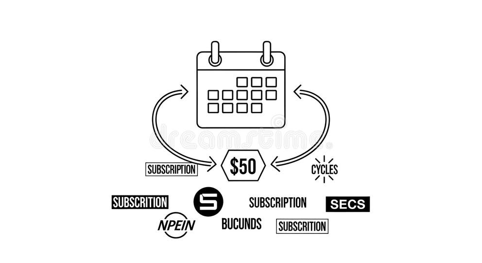 Simplified Subscription Model with $50 Fee and Various Cycles Stock ...