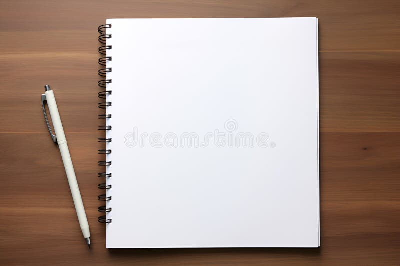 Simplified Top View: Chic Ballpoint Pen and Closed Notepad on Wooden ...
