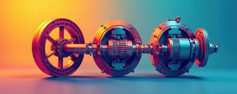 Simplified Vector Illustration of a Four Stroke Engine Cycle, Power ...