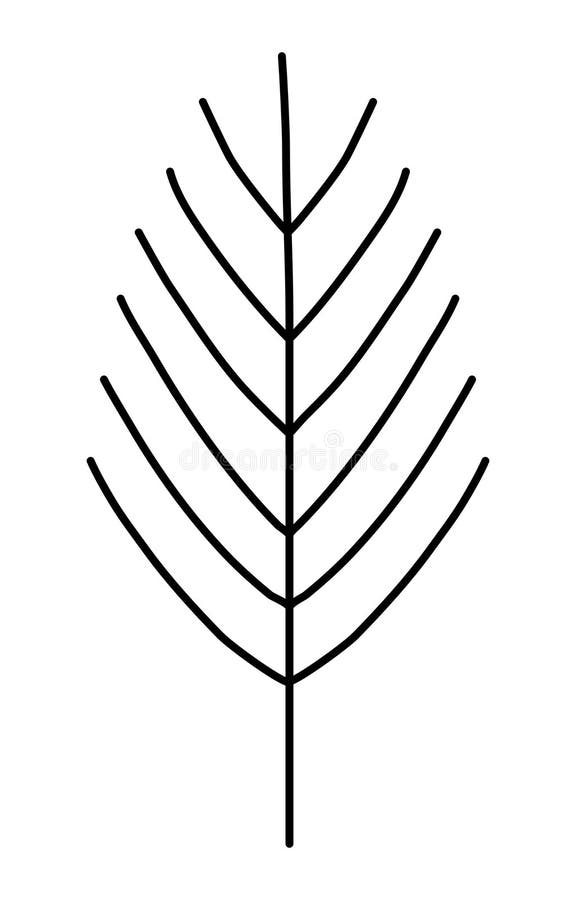 Simplified Winter Tree Silhouette, Doodle Style Design Element, Vector ...