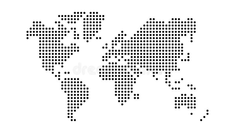 Simplified World Map Drawn with Round Dots. 4K Pop Up Animation Stock ...