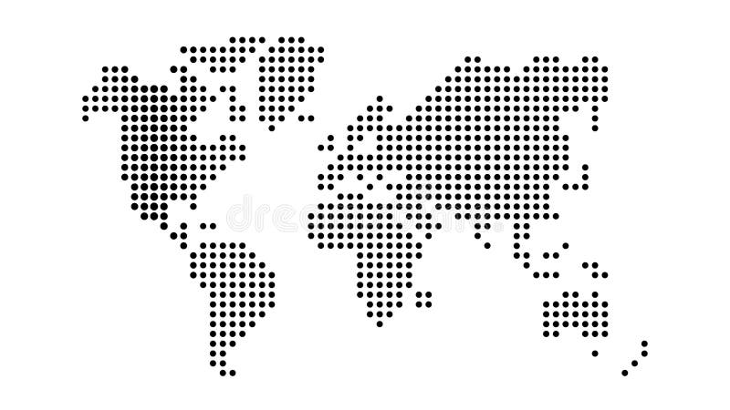 Simplified World Map Drawn with Round Dots. 4K Pop Up Animation Stock ...