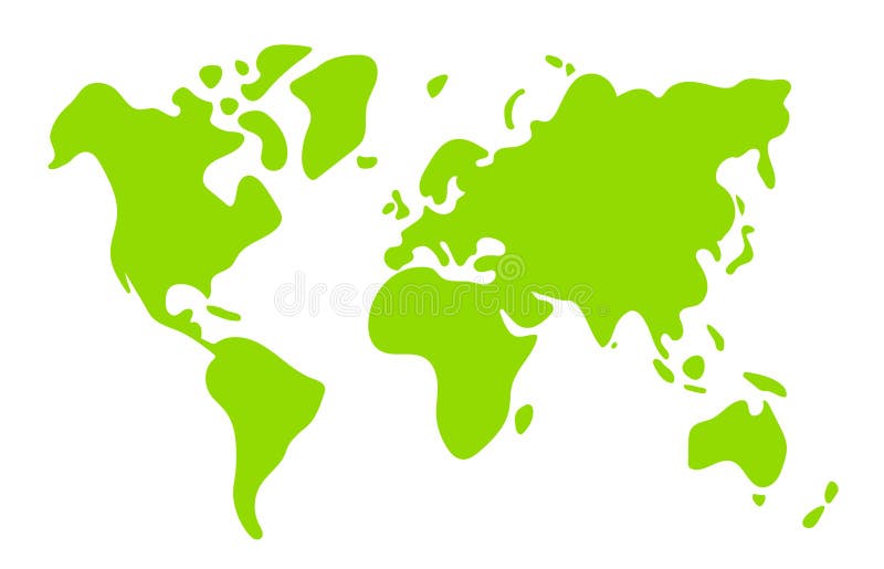 Simplified World Map Vector Illustration Stock Vector - Illustration of ...