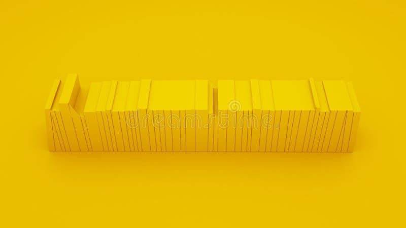Simplified Yellow Stack of Books. 3d Illustration Stock Illustration ...