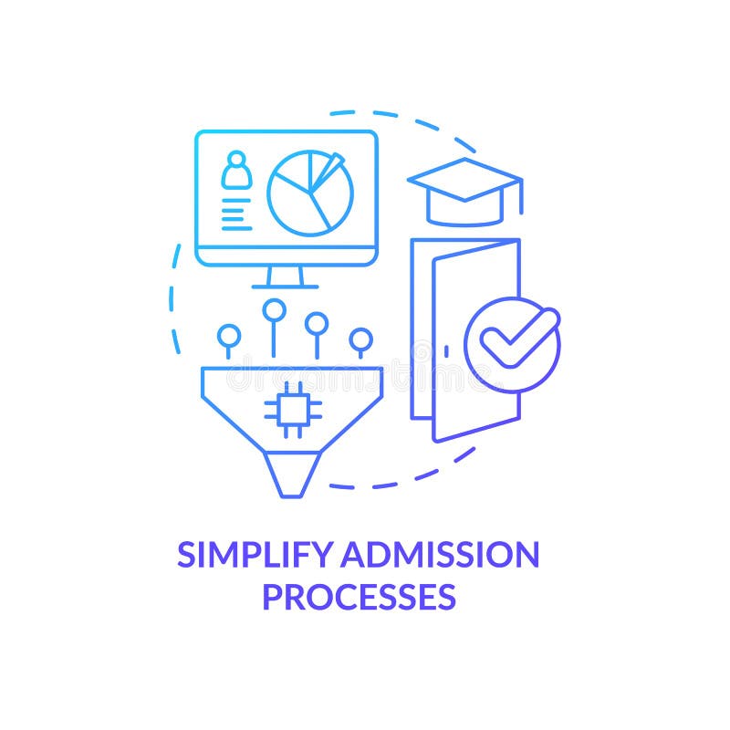 Simplify Admission Processes Blue Gradient Concept Icon Stock Vector ...