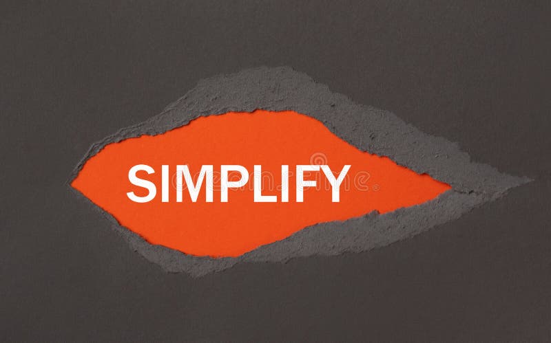 Simplify - Appearing Behind Torn Paper Stock Photo - Image of ...