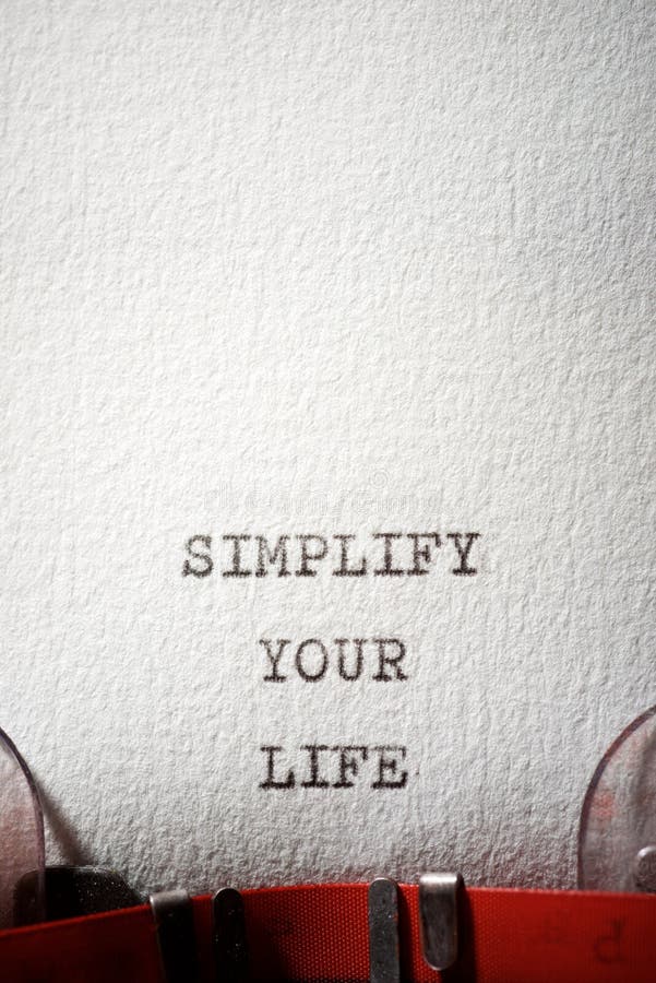 Simplify your life text stock image. Image of typewriter - 279589943