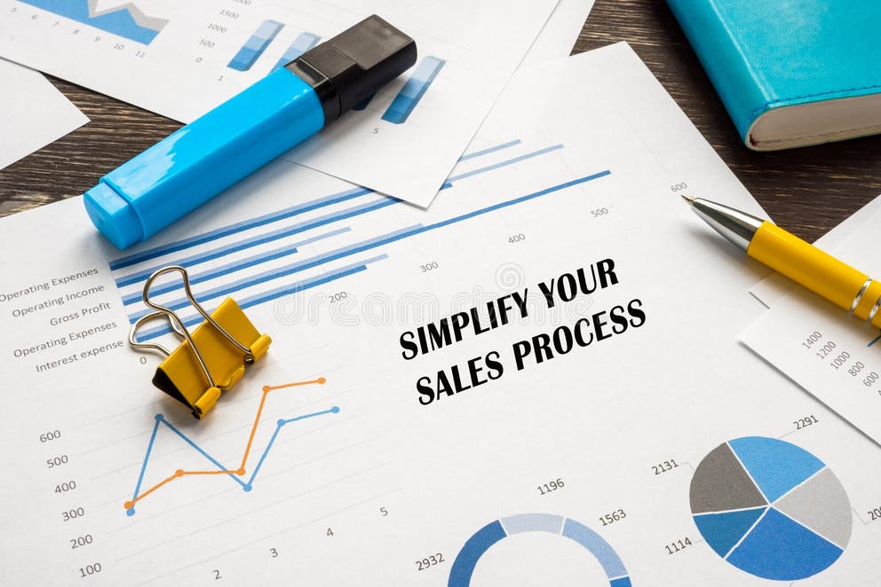 Simplify Your Sales Process Inscription on the Page Stock Image - Image ...