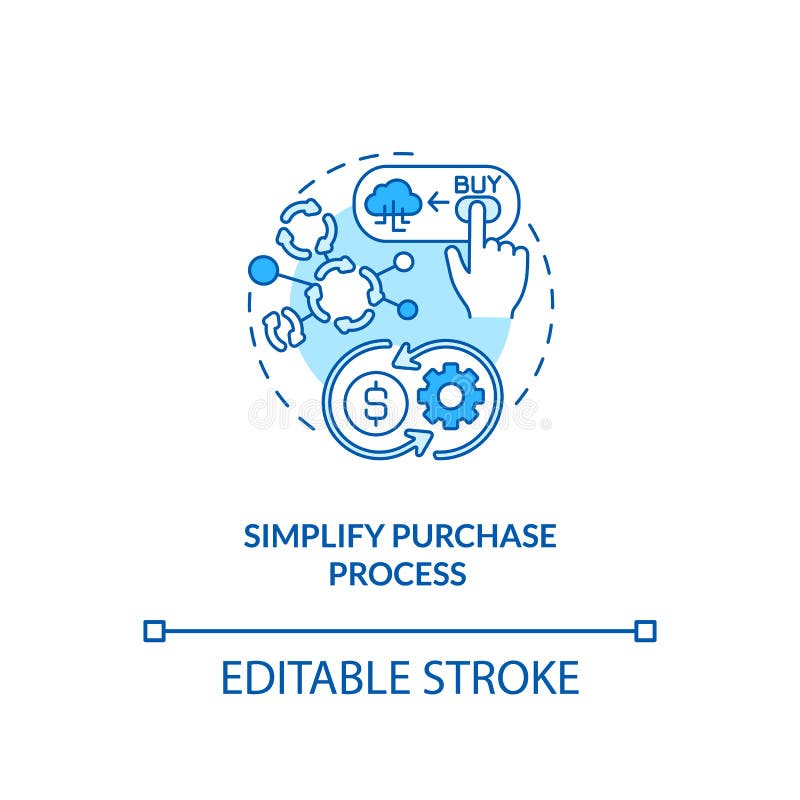 Simplifying Purchase Process Concept Icon Stock Vector - Illustration ...
