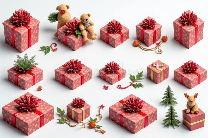 Simplifying Wrapped Presents Step-by-Step Stock Illustration ...