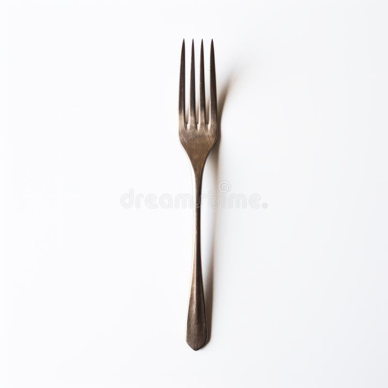 Simplistic Brown Fork on White Surface - a Minimalist Photo Stock ...